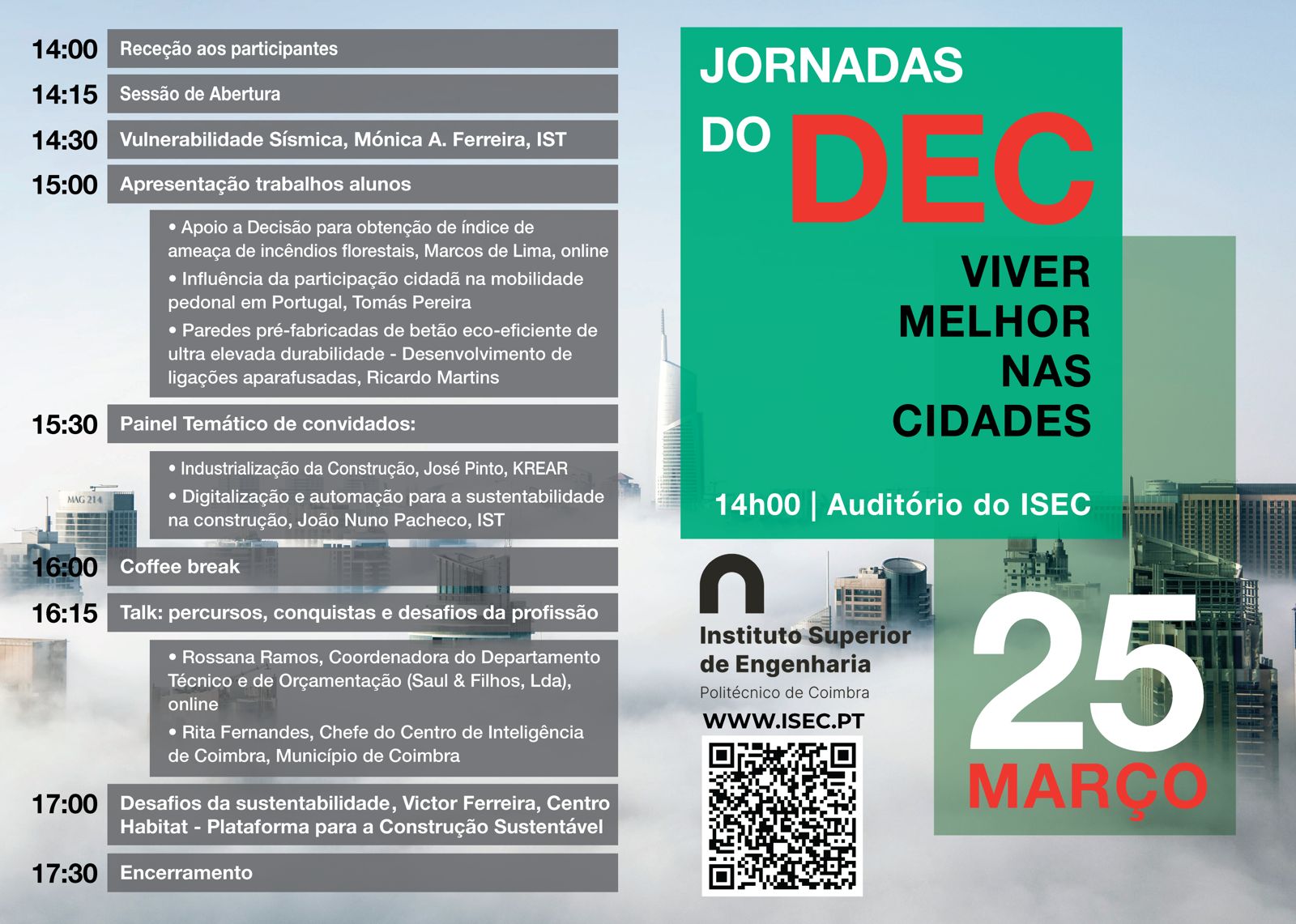 ISEC - Jornadas do DEC – "Viver melhor nas cidades"